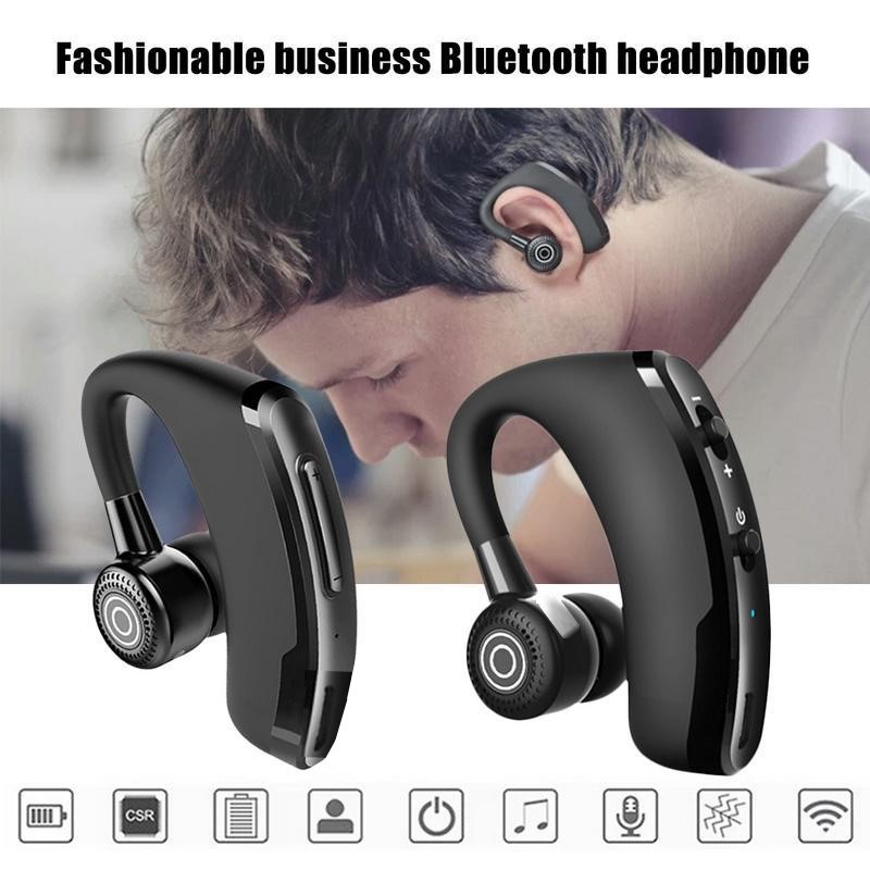 V8 Wireless Handsfree Bluetooth Headset Stereo Business Ear Hook Earbud With Mic | Shopee ...