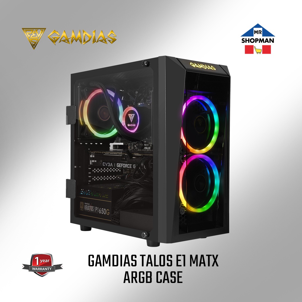 Gamdias Talos E1 MATX Case w/ 3x Fans PC Desktop Case | Shopee Philippines