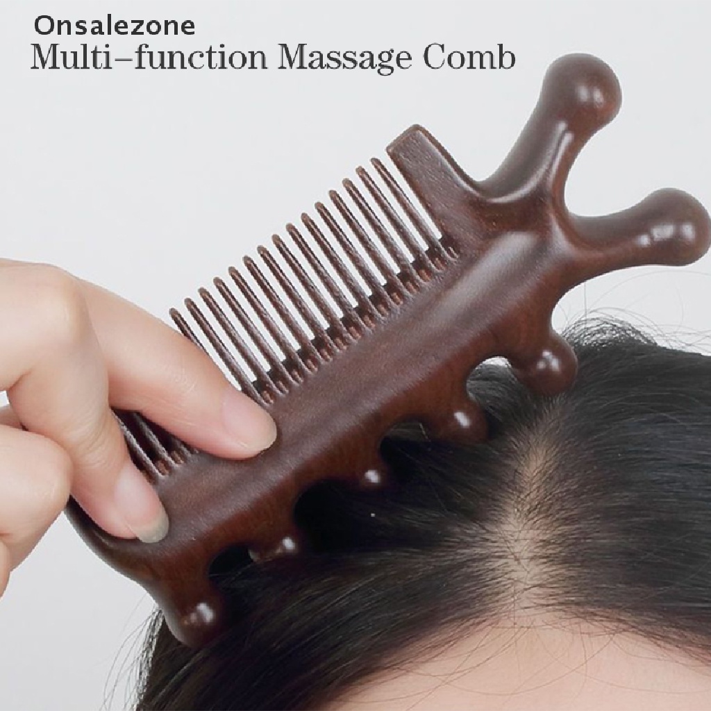 ONPH 3 in 1 Sandal Massage Comb Meridians Comb Health Hair Therapy Comb ...