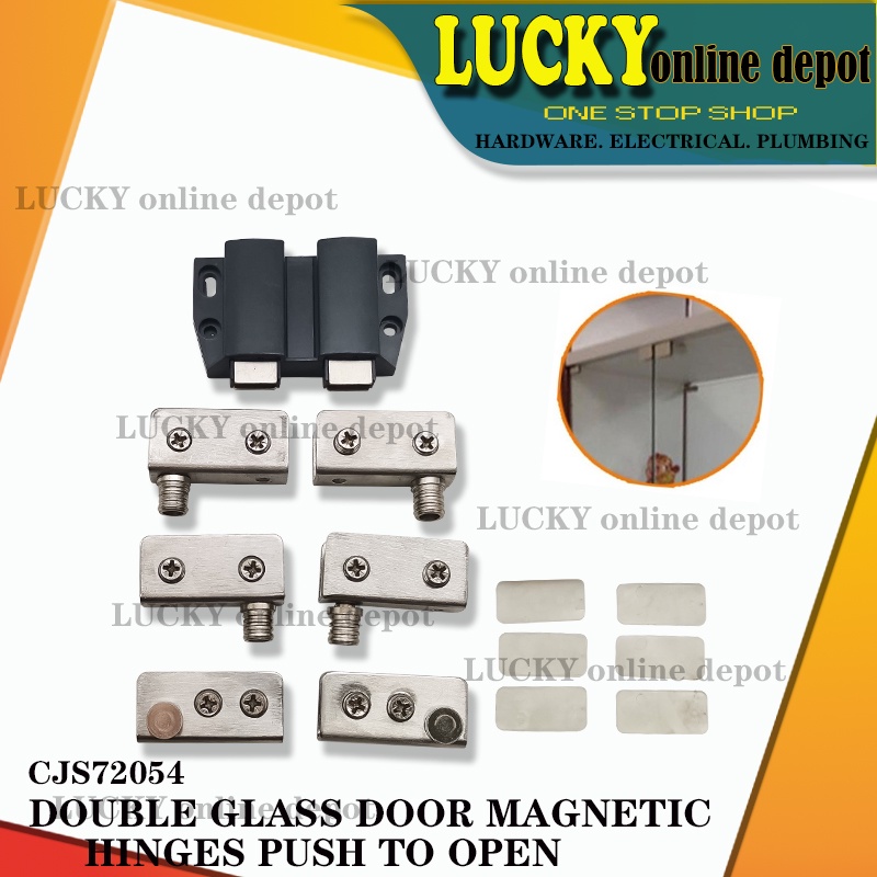 CJS-72054 CHENGTAO DOUBLE MAGNETIC PUSH TO OPEN GLASS DOOR CATCHES ...