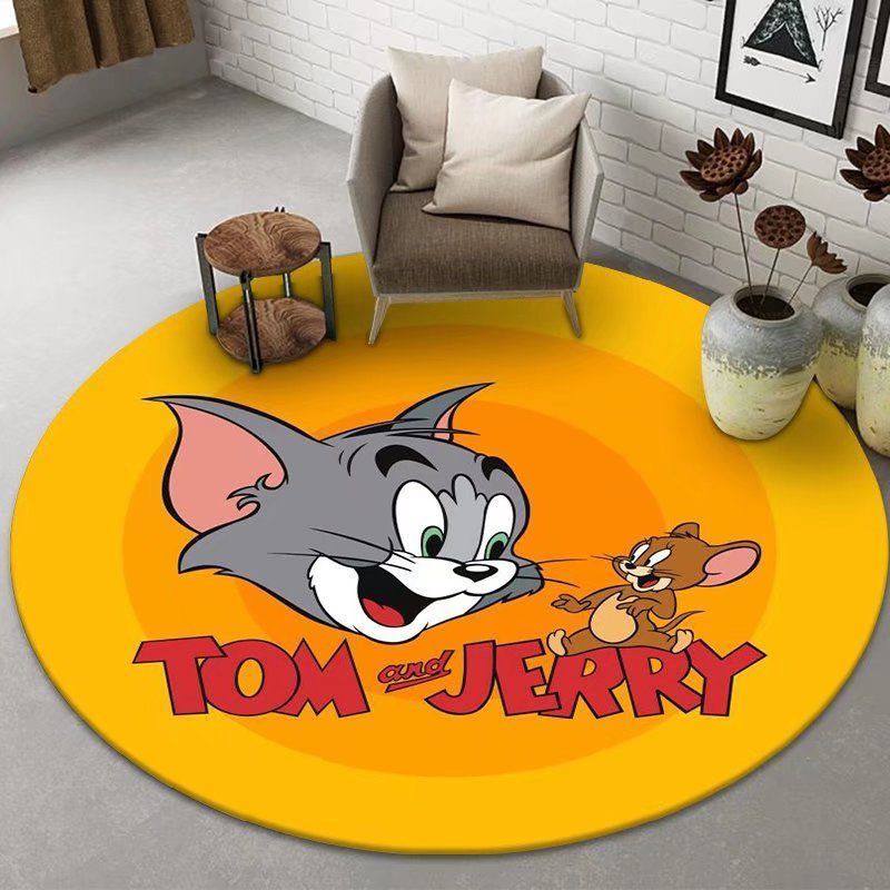 HelloKitty Tom & Jerry Round Rug Washable Luffy Round Mat Doraemon ...
