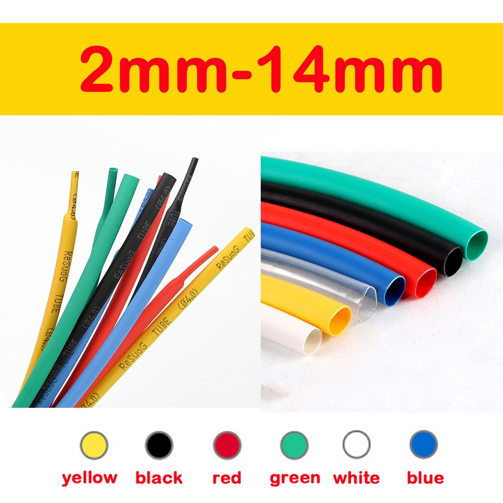 (per mtr) 2mm-14mm Heat shrinkable Tube Shrink Pipe Protection Electrical Connection Cable and ...