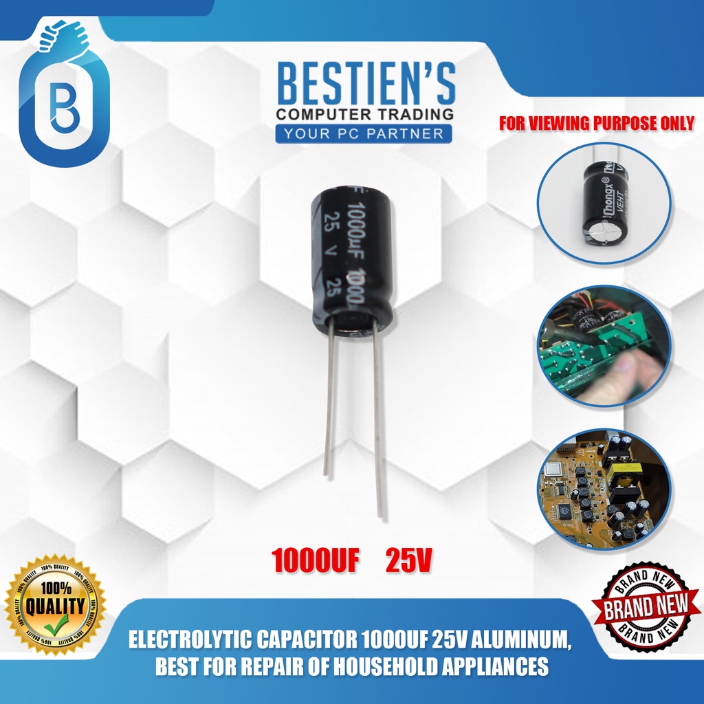 ELECTROLYTIC CAPACITOR 1000UF 25V ALUMINUM, BEST FOR REPAIR OF ...