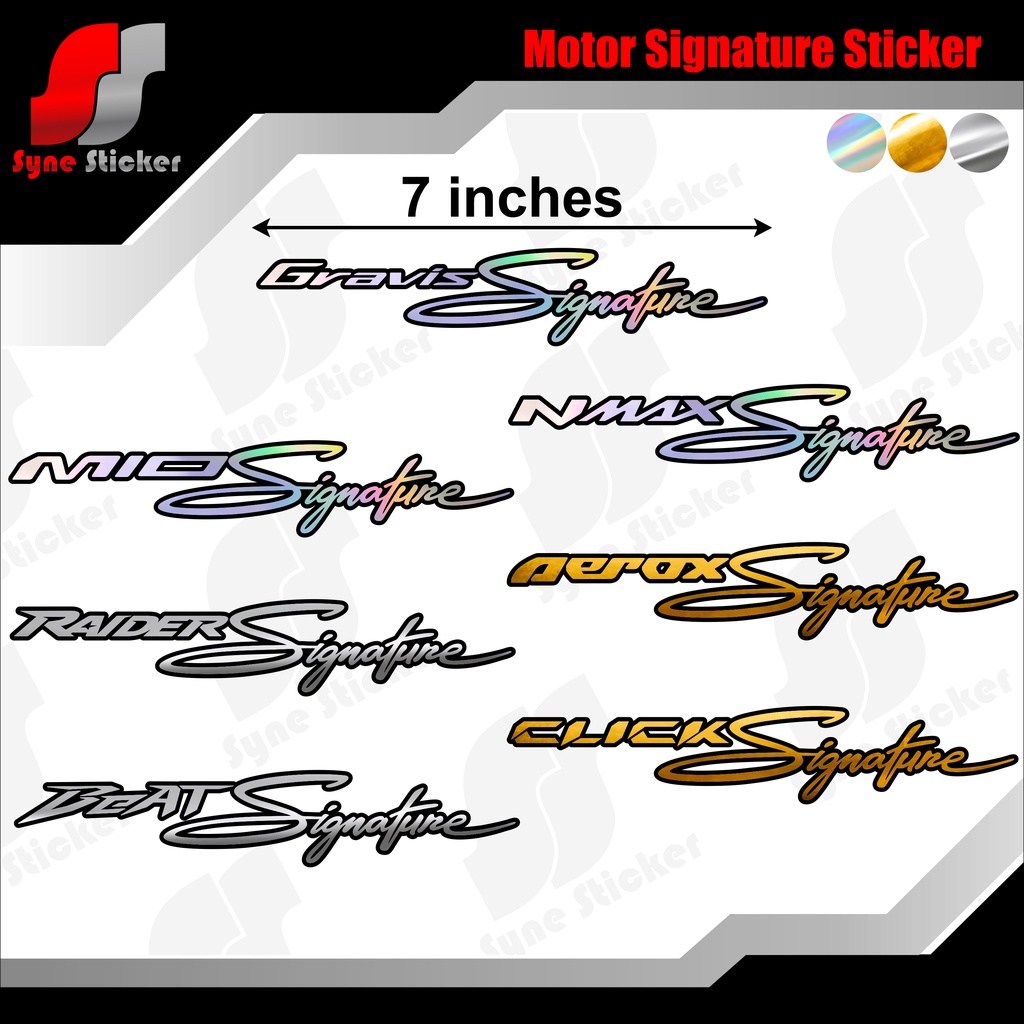 Motor Signature Hologram Gold Silver Chrome Sticker Decals | Shopee ...