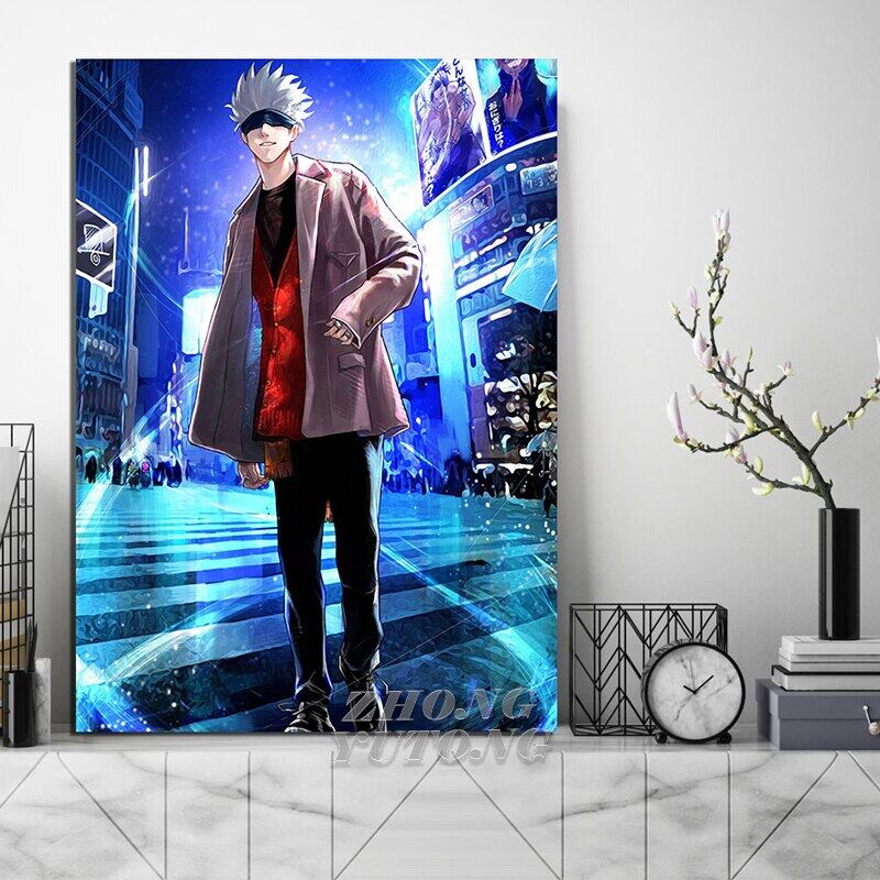 Satoru Gojo Silhouette Anime TV Poster Jujutsu Kaisen Decoration Wall ...