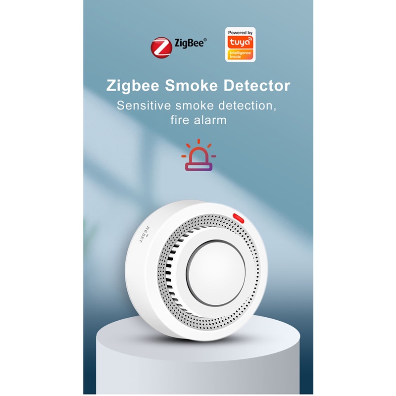 Tuya Zigbee WiFi Smoke Detector Sensor Smart Home Fire Protection Alarm ...