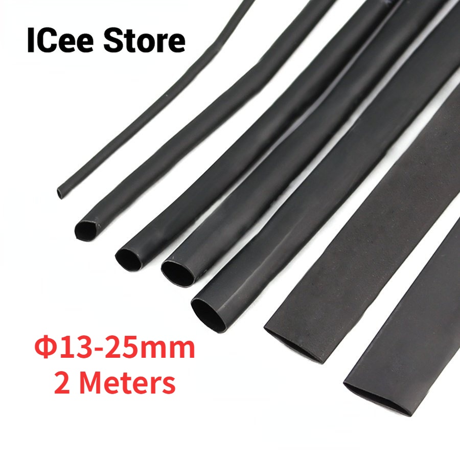 2 Meters Heat Shrink Tube kit 13-25mm 2:1 Black Heat Shrinkable Tube ...