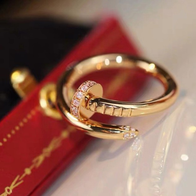 Fashion Simple 18K Gold Stainless Steel Nail Ring Men Women Same Style ...