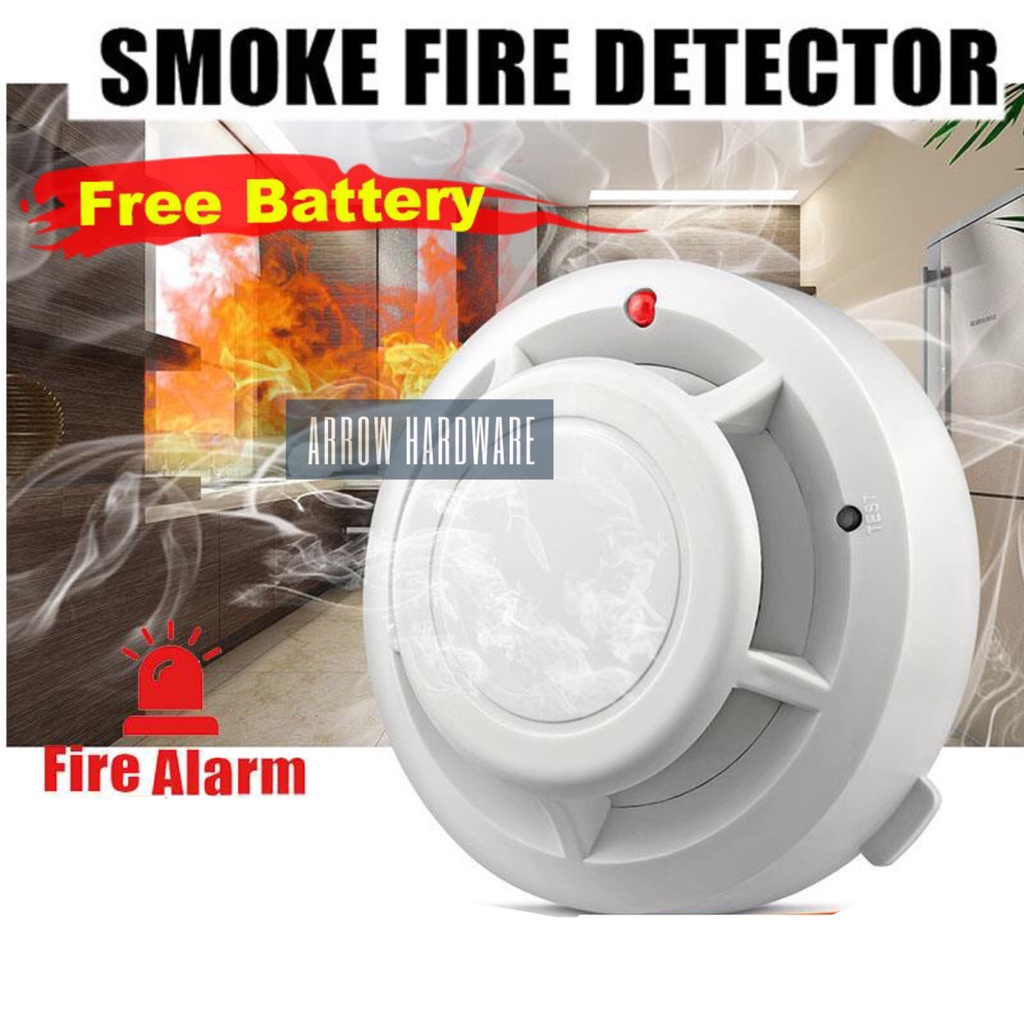 Heavy 【Free Battery】 Photoelectric Sensitive Sensor Smoke Detector Fire ...