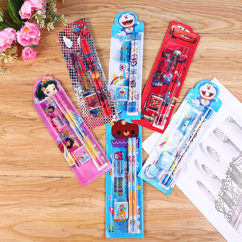 5 in 1 Kids Stationery Set School Student Stationery Set Birthday Gift ...