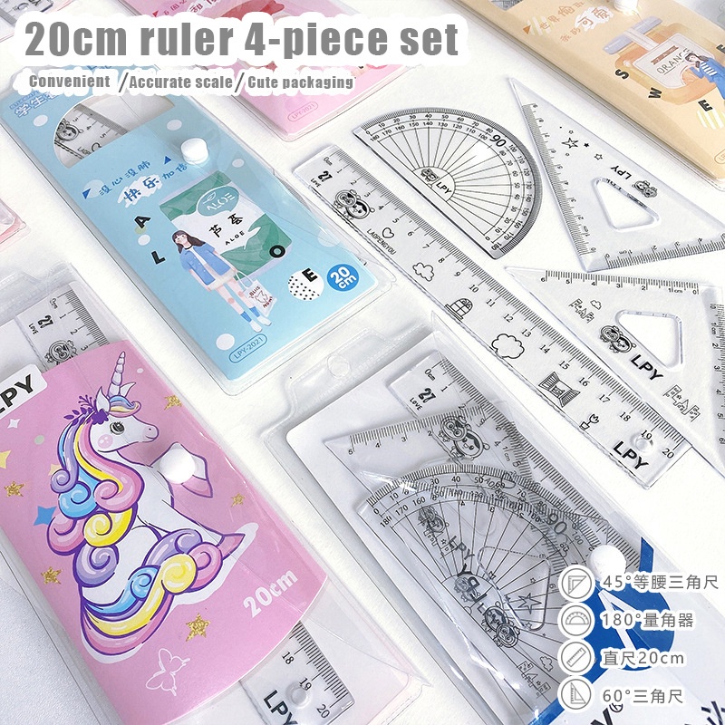 15CM Ruler Set Student Stationery Drawing Supplies Children's Soft ...