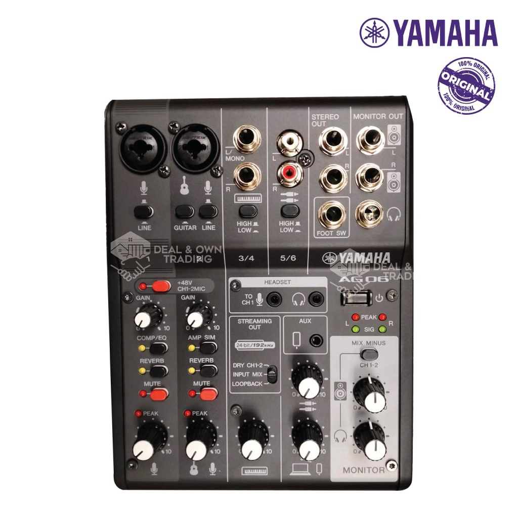 Original Yamaha AG06 MK2 6-channel mixer with USB audio interface ...