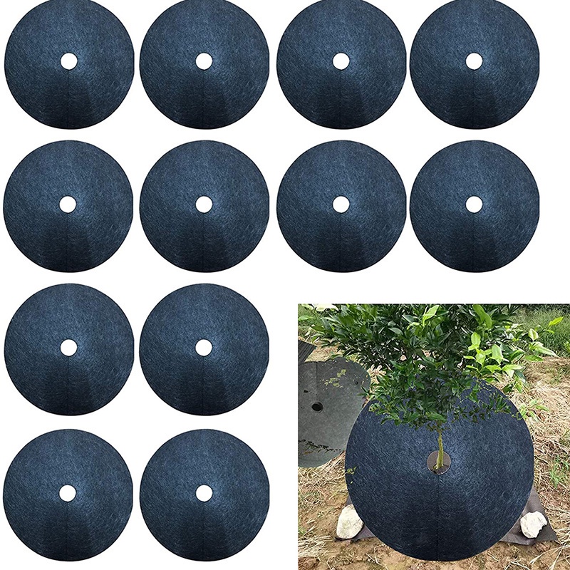 【IN Stock Store】12pcs Weeding Cloth Recycled Anti Grass Tree Mulch Mat ...
