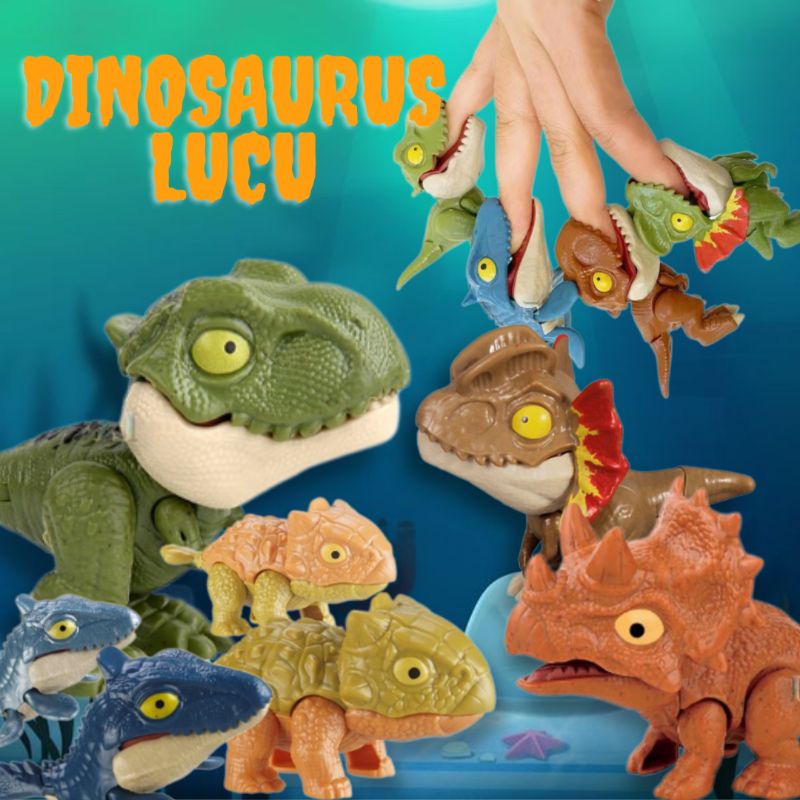 Dinosaur toy dino funny cute finger biting Action figure dilosaurus t ...
