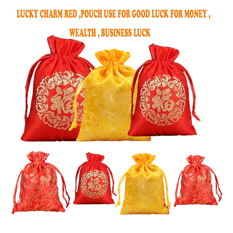 5 Pack Red Pouch Lucky Charms Red Pouch Jewelry Bag Gift Bag Lucky Bag ...