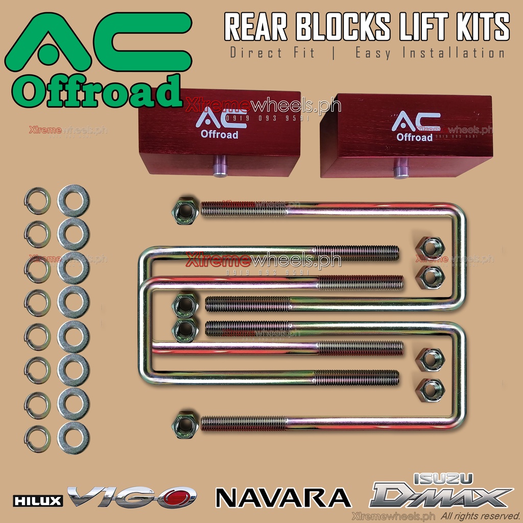 Toyota Hilux J E G V GRS Conquest 2005-2024 Rear Lift Block Kit Ac ...