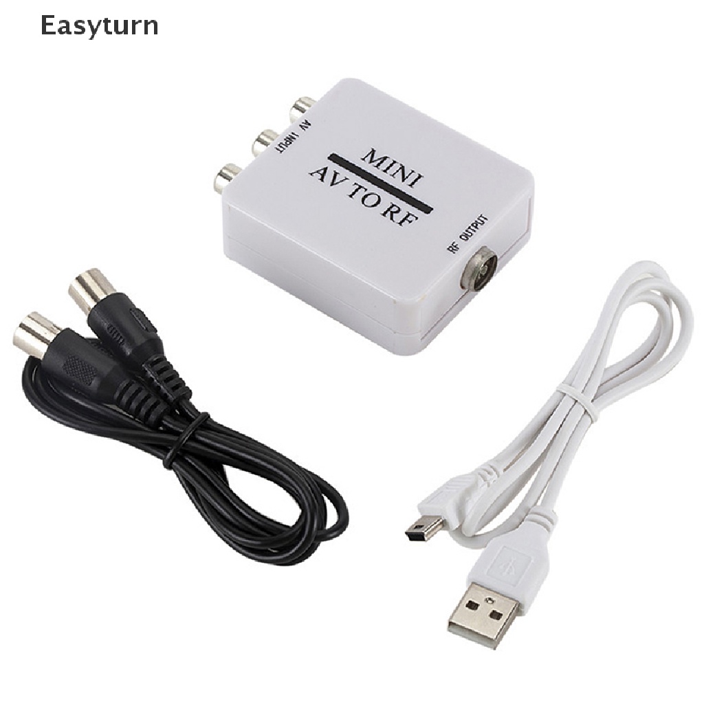 Easyturn RCA/Composite A/V To RF/Coax/Coaxial Converter RF Modulator AV ...
