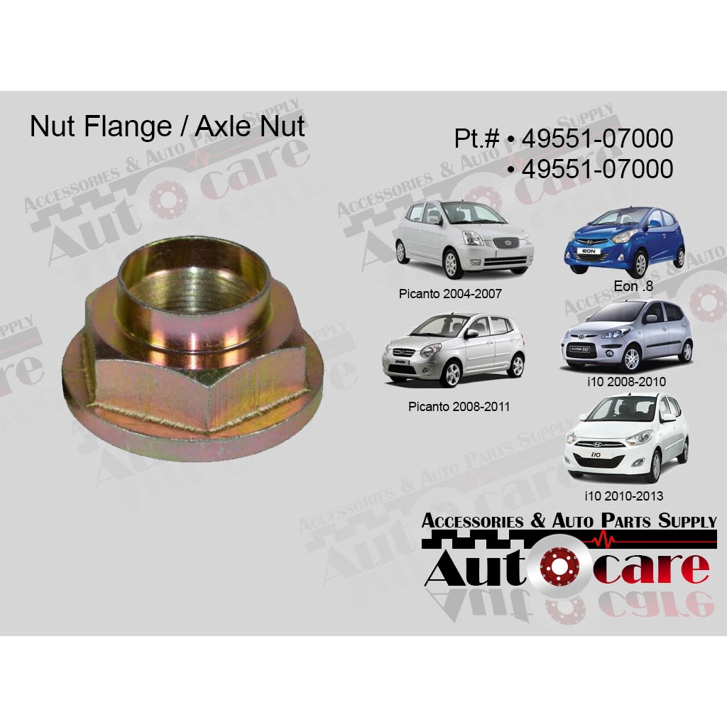 Genuine Nut Flange Hub Axle Nut Pinion Lock For EON & i10 49551-07000 ...