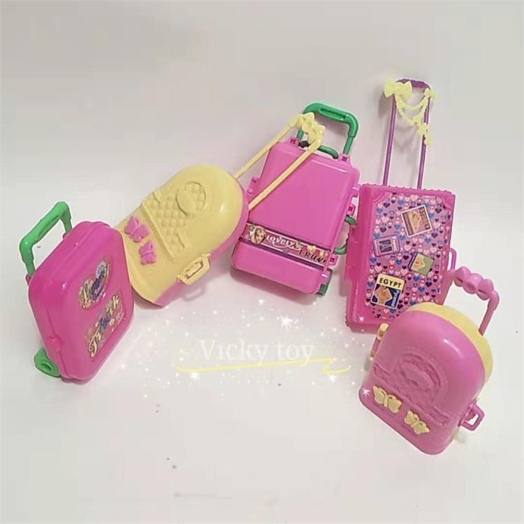 Barbie Doll Mini Suitcase Draw-Bar Box Doll Universal Accessories Set ...