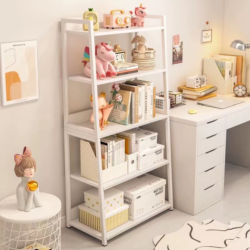Book Shelf Metal shelf 4 Layer Storage LERBERG Style Organizer Rack ...