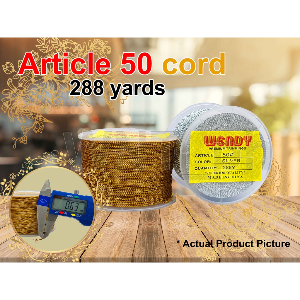 WENDY Metallic Twine String Article 50 Cord Non-Elastic Gold Silver Tag ...