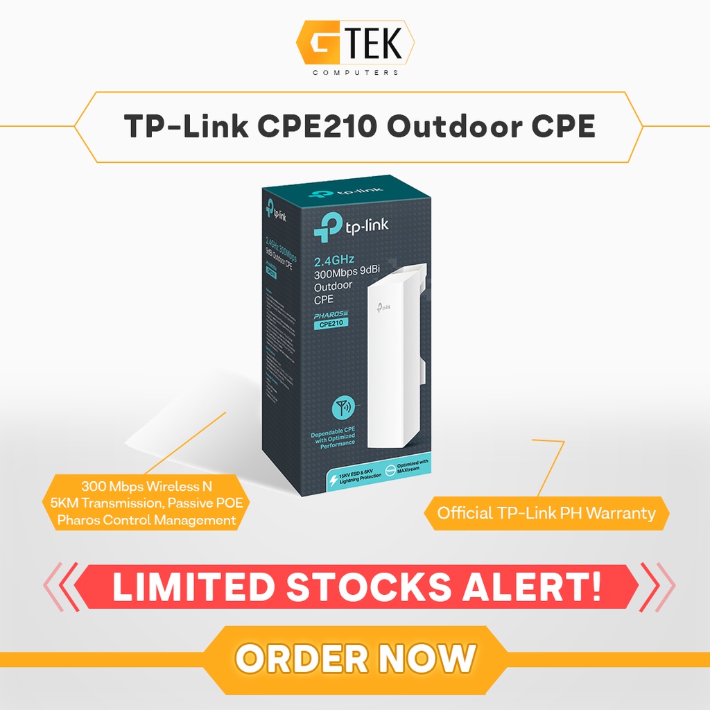 TP-Link Pharos CPE210 2.4GHz 300Mbps 9dBi Outdoor CPE Outdoor AP ...