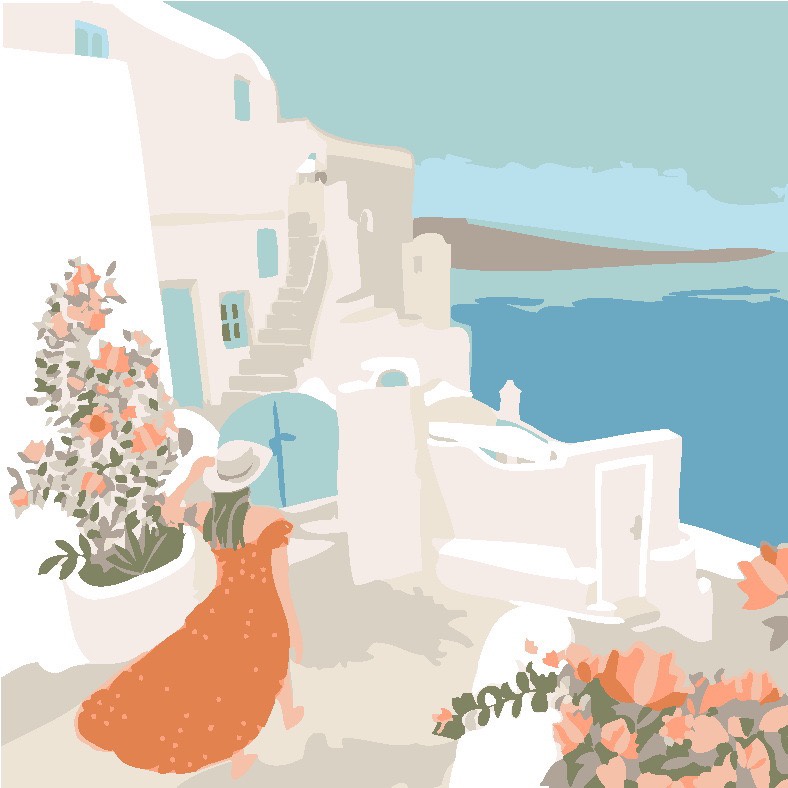 Ready Stock20*20cm Framed Digital Painting Pagpipinta DIY Canvas ...