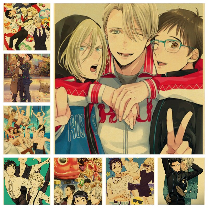 YURI!!! on ICE Anime Poster Japanese Cartoon Comic Kraft Paper Poster ...