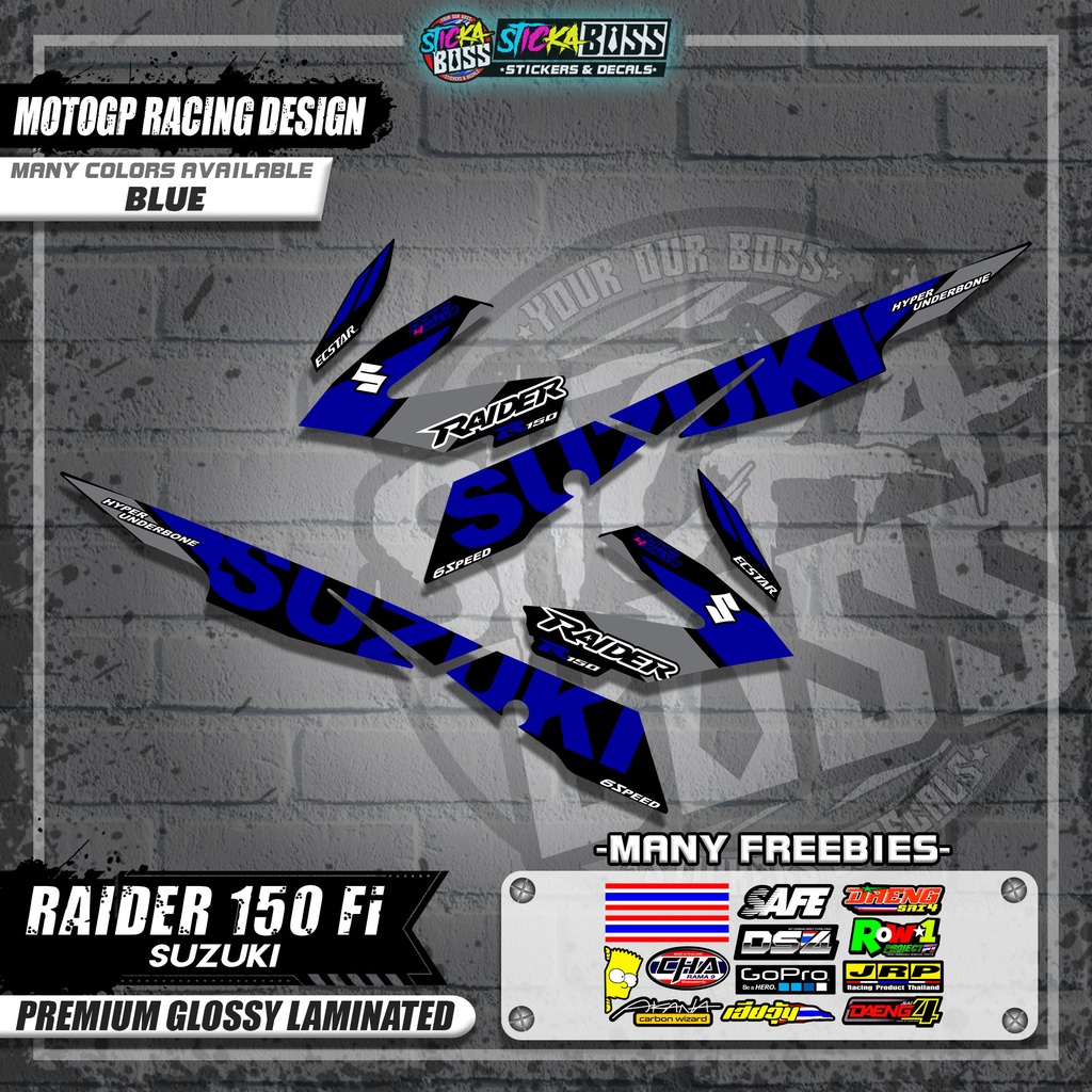 STICKER DECALS for RAIDER 150 Fi [BLUE] (RFIMORADE) By STICKABOSS ...