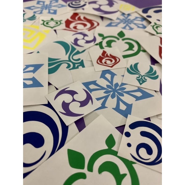 MATTE COLORED Genshin Impact ELEMENTS Sticker Fan Merch | Shopee ...