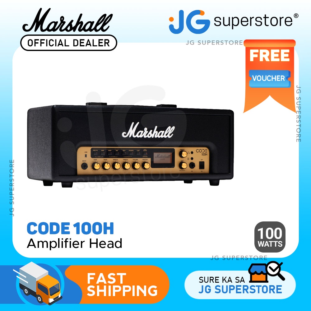 Marshall Code 100H 100-Watts Bluetooth Modelling Guitar Amplifier Head | JG Superstore | Shopee ...
