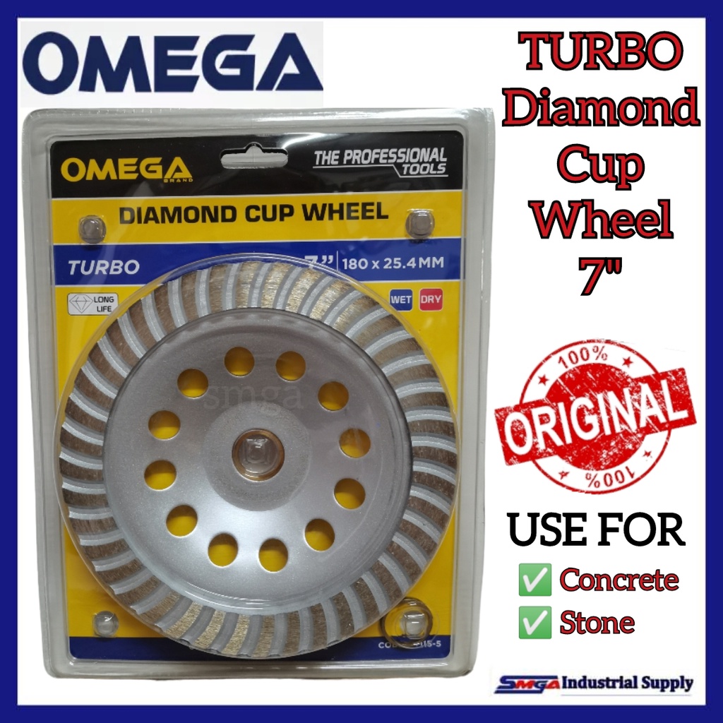 Omega TURBO Diamond Cup Wheel 7" for Concrete and Stone YM15-5 | Shopee ...