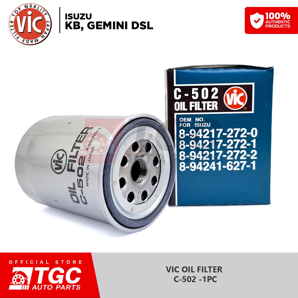 VIC Oil Filter C-502 Isuzu KB, Gemini Dsl 1pc | Shopee Philippines