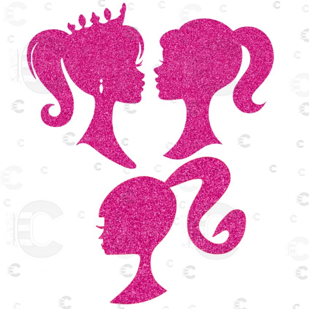 Glittered Barbie Head Cut Outs for DIY party Backdrop party Decorations ...