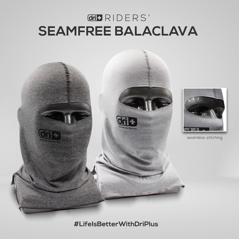 Dri Plus Balaclava SEAM FREE & OPEN FACE & SPORTS BALACLAVA | Shopee ...