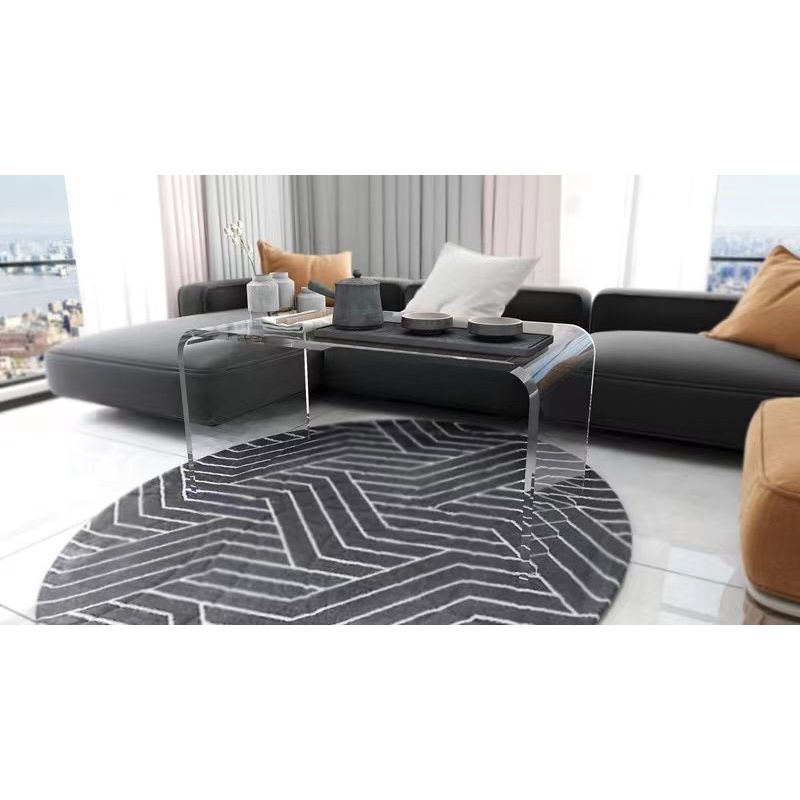 Transparent Acrylic Tea Table Light Luxury Balcony Tea Table Bay Window ...