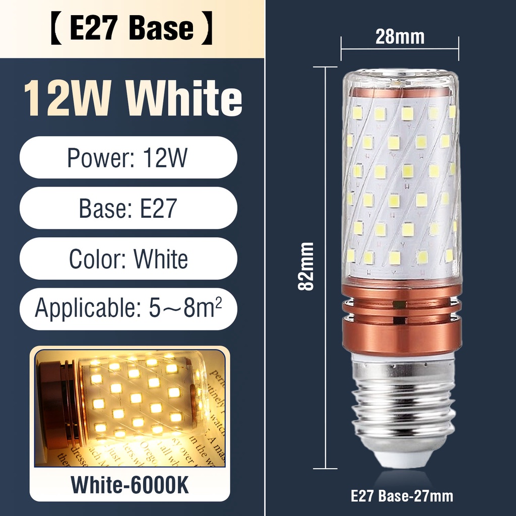 【COD】12W Tri-color LED Bulb E27 E14 Corn Bulb Changing Light Bulb ...