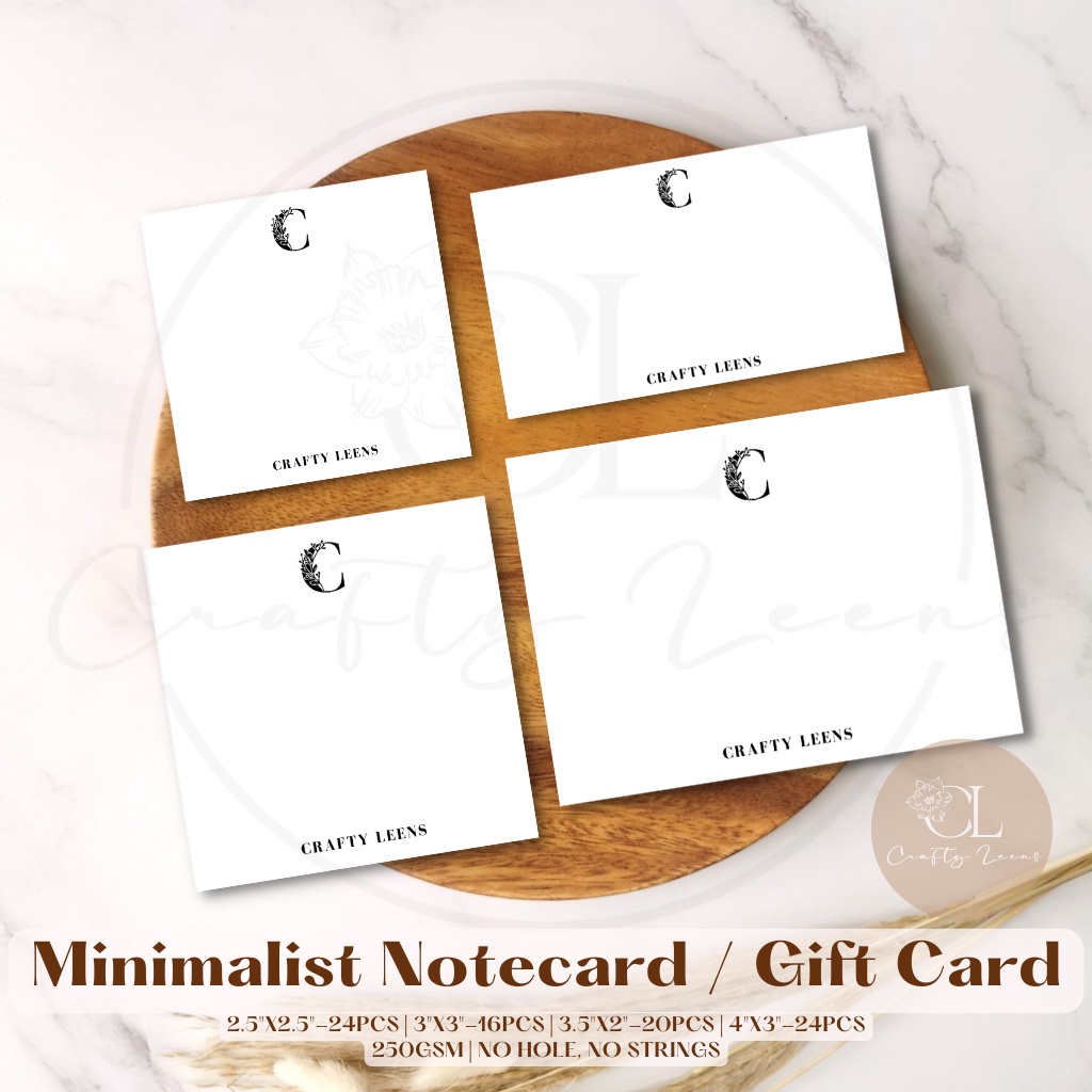 Minimalist Personalized / Customized Notecard / Gift Cards / Message ...