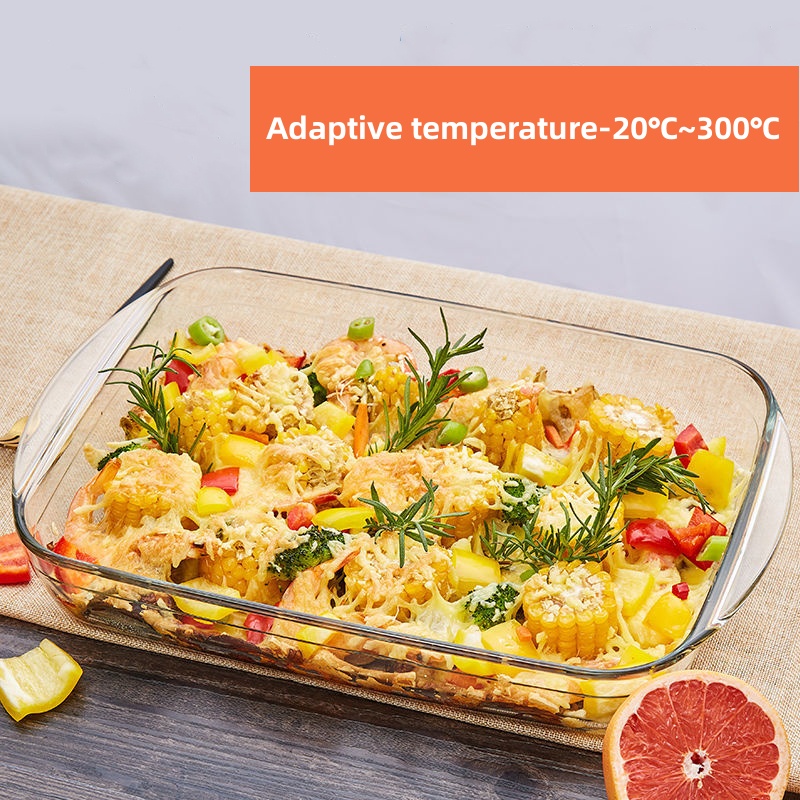 Glass Baking Dish Microwaveable Glass Pan Cooking Dish Rectangular Pan ...