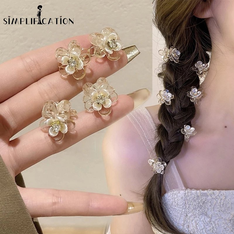 Sweet Cute Mini Transparent Camellia Flower Bangs Grab Clip/ Super ...