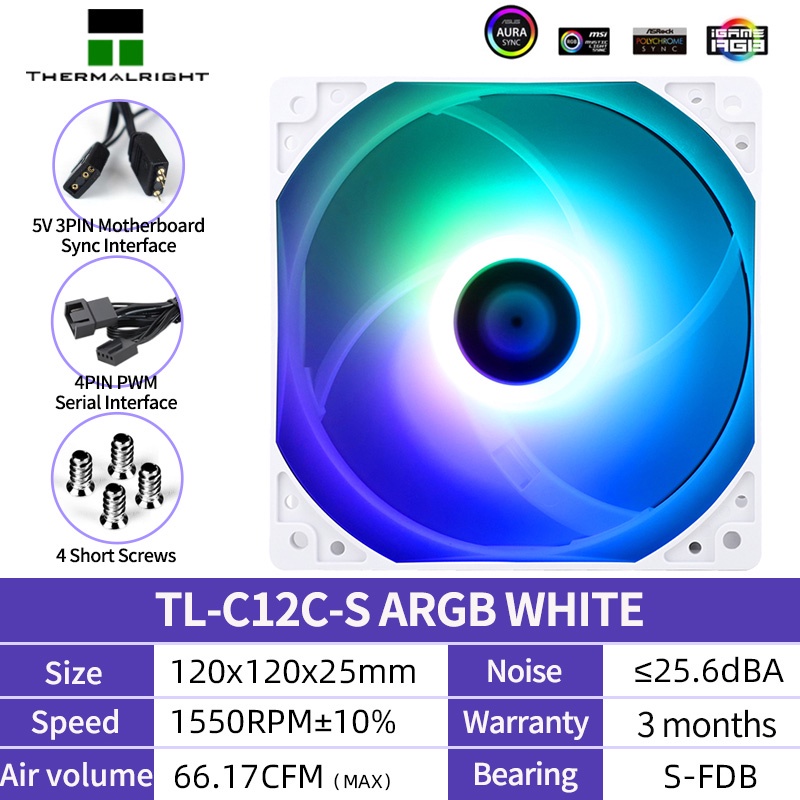 [Ready Stock]Thermalright C12C-S ARGB 120mm Case Fan Computer CPU ...