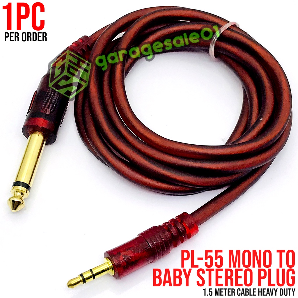 PL-55 Mono to Baby Stereo Plug Cable 1.5 METERS | Shopee Philippines