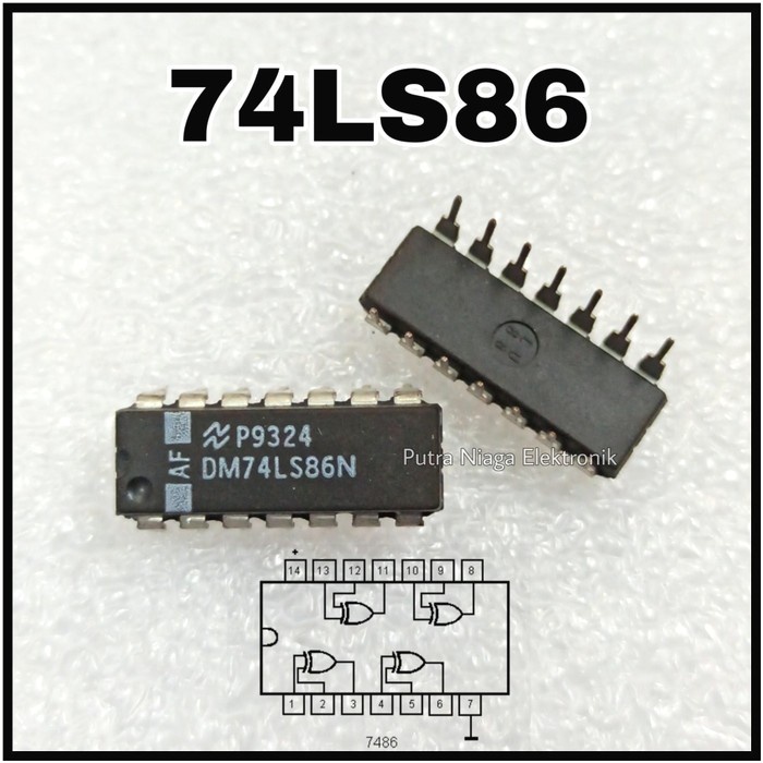 Ic TTL 7486 74LS86 SN74LS86AN HD74LS86P DM74LS86N Dip 14p putr4n14 Let ...