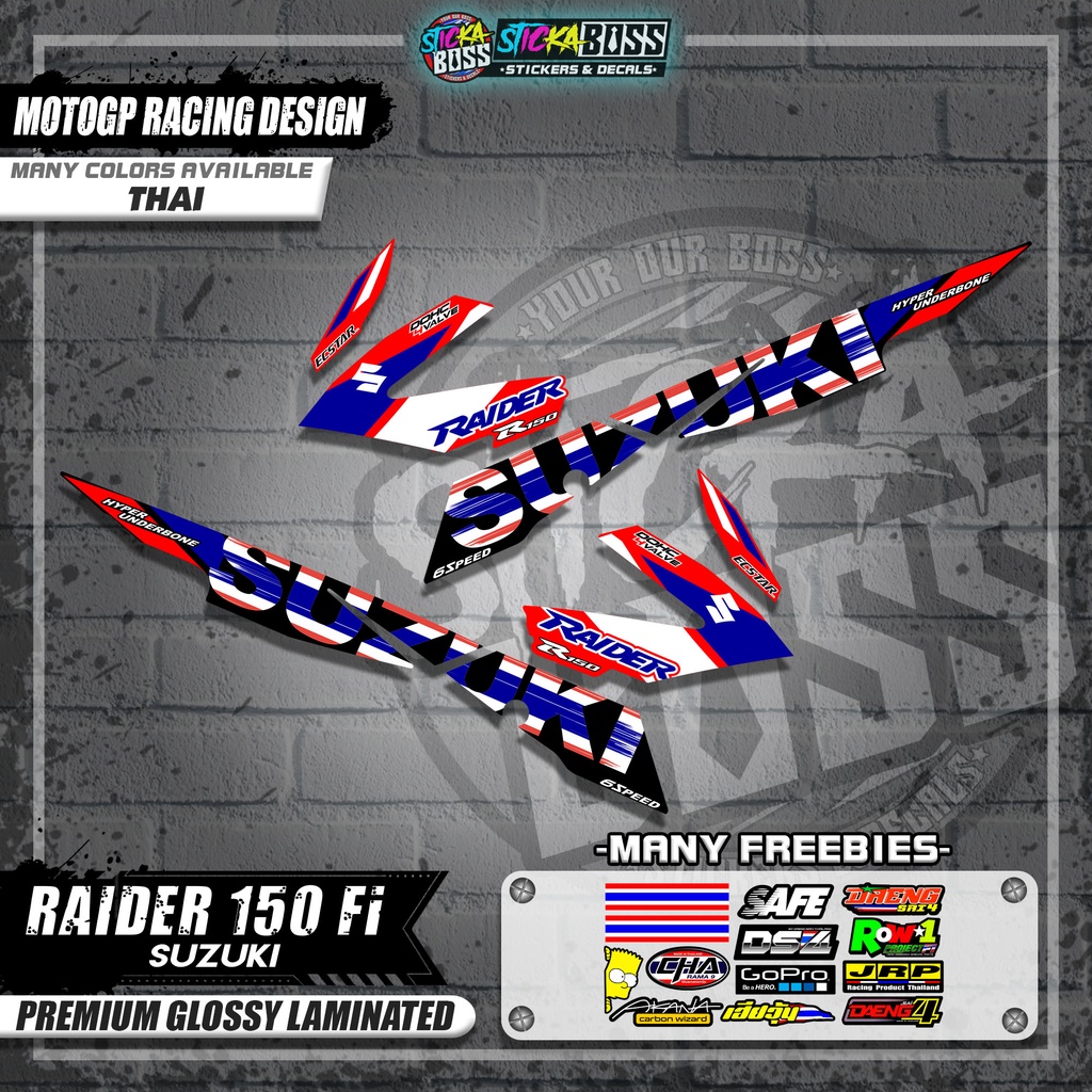 STICKER DECALS for RAIDER 150 Fi (MOTOGP RACING DESIGN) By STICKABOSS ...