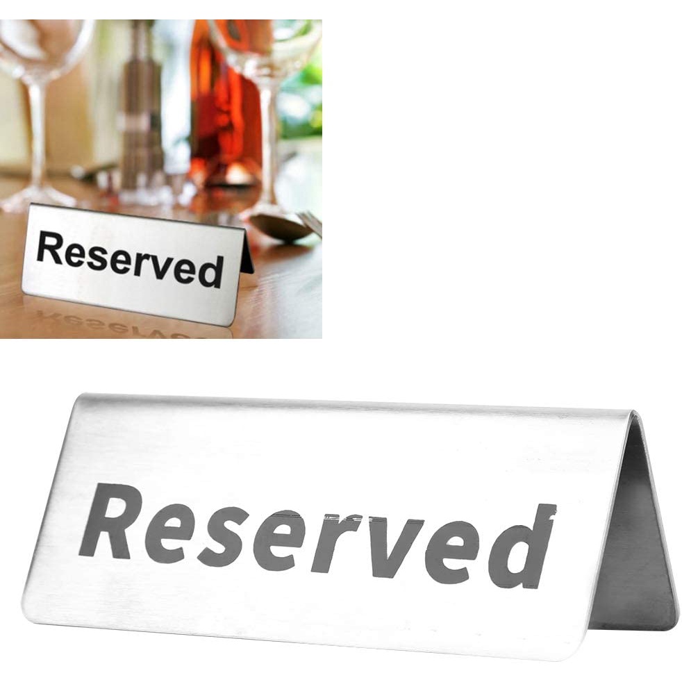 Stainless steel Reserved Table Signs V Type Table Hotel Restaurant ...
