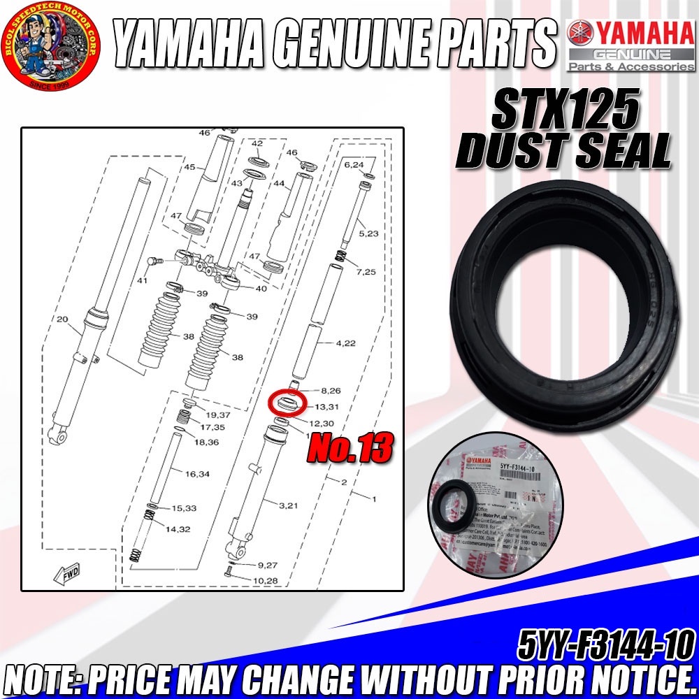 STX125 DUST SEAL (YGP) (GENUINE:5YY-F3144-10) | Shopee Philippines