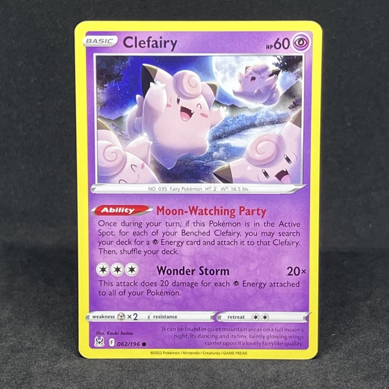 Pokemon TCG Clefairy Common 062/196 2022 Sword & Shield Lost Origin Trading Card | Shopee ...