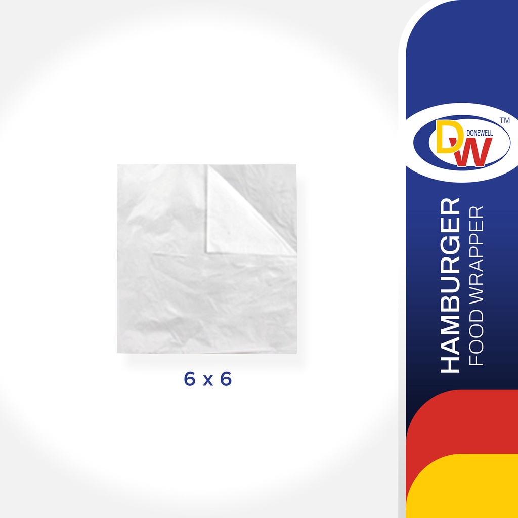Donewell Hamburger Wrapper 6x6 | Shopee Philippines
