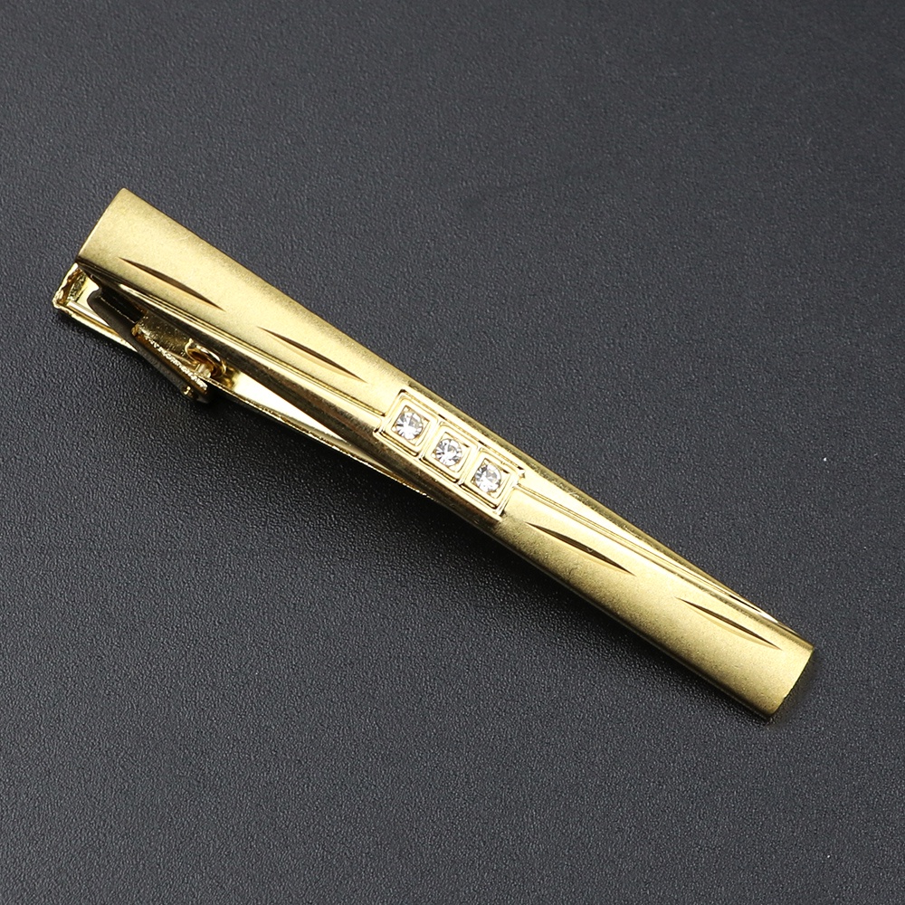 Necktie Clips Mens Metal Necktie Bar Classical Crystal Shirts Tie Pin