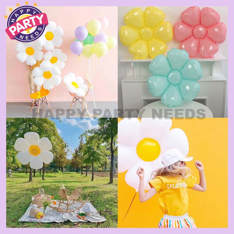 Daisy Balloon Flower Balloon Pastel Yellow SunFlower Foil Balloons ...